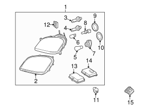 2006-2007 Mercedes-Benz Headlight Assembly 164-820-52-61-65 ...