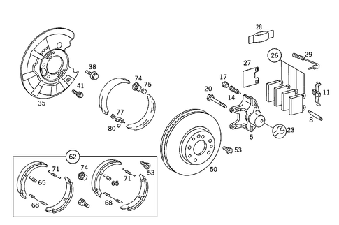 Rear Wheel Brake for 1997 Mercedes-Benz S420 | Mercedes-Benz USA Parts