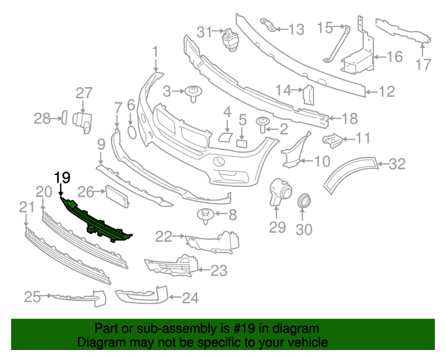 51117294476 - 2014-2018 BMW X5 Upper Grille (51-11-7-294-476) | BMW of ...