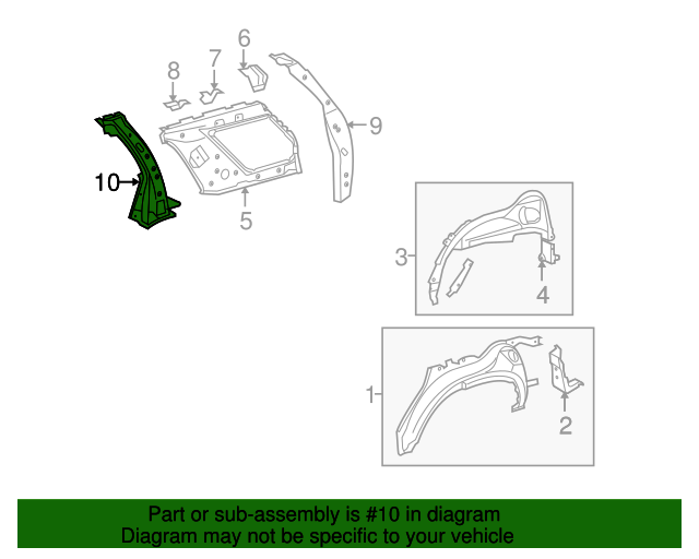 61608-35905 - Lock Pillar Reinforced - 2010-2023 Toyota 4Runner | OEM ...