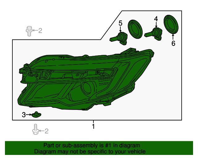 33100-TG7-A02 - Headlight Assembly, R - 2016-2020 Honda | Honda Factory ...