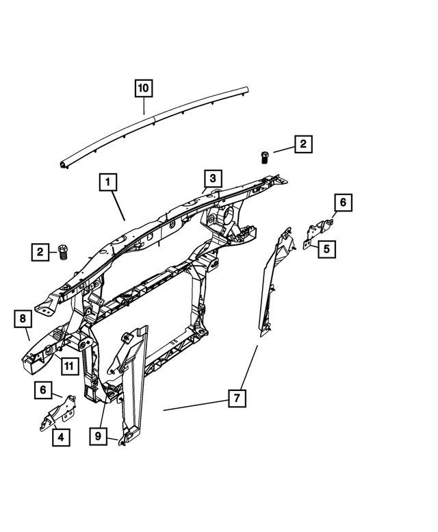 68019021AA - Radiator Closure Panel 2007-2011 Dodge Nitro | Mopar ...