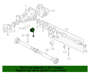 33316792873 - 2009-2019 BMW Suspension Cross-Member Rubber Mount (33-31 ...
