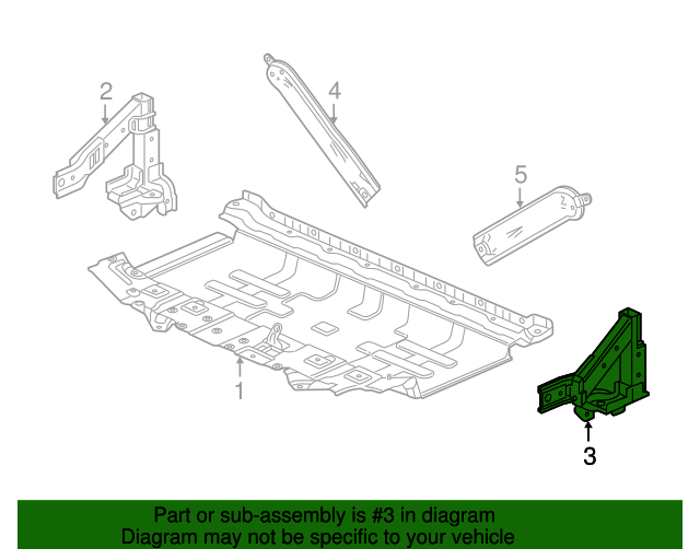 74960-T3W-A00 - Guard L Ipu - 2014 2015 Honda Accord | Genuine Honda Parts