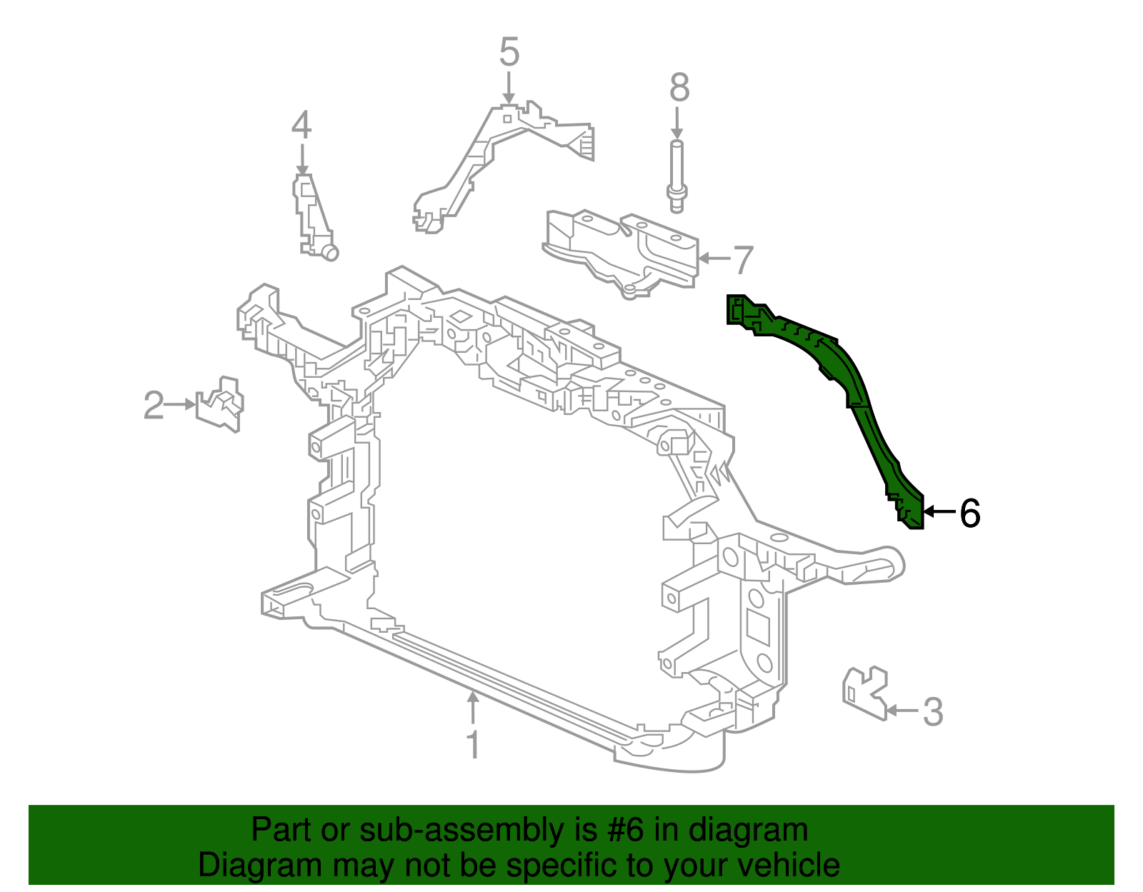 71460-TLA-A02 - 2017-2022 Honda CR-V - Brace Assembly L Front Bulkhead ...