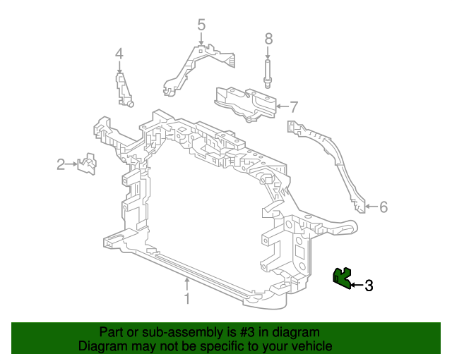 71417-TLA-A01 - Bracket, L Front Crash Sensor - 2017-2020 Honda CR-V ...