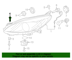 2011-2015 Mazda Headlamp Assembly Bolt 9YA5-90-605A | RealMazdaParts.com