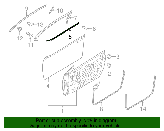 2010-2013 Kia Forte Koup Belt Molding 82220-1M200 | OEM Parts Online