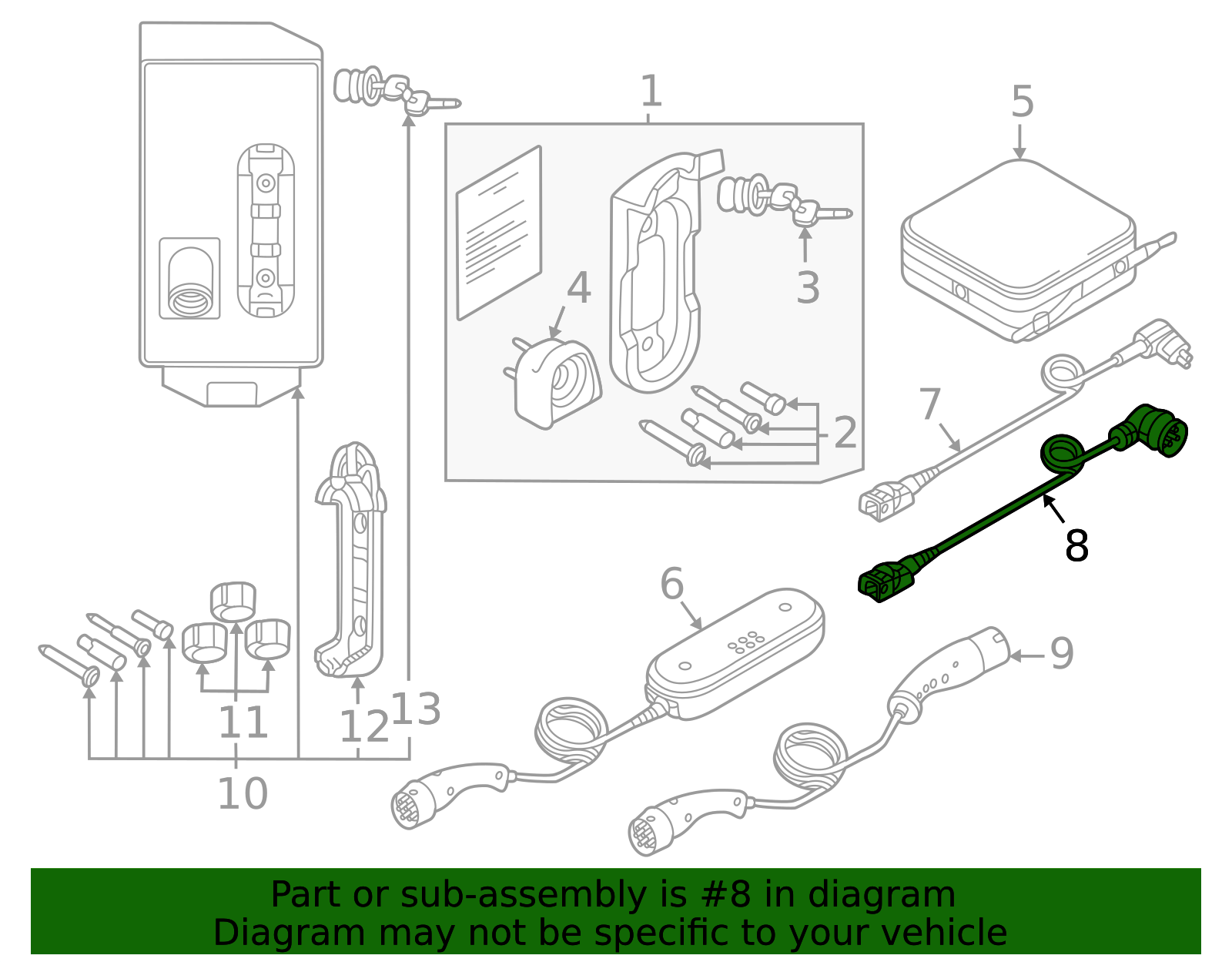 2022-2023 Audi e-tron GT Charge Cable 7PP-971-678-FT | TascaParts.com
