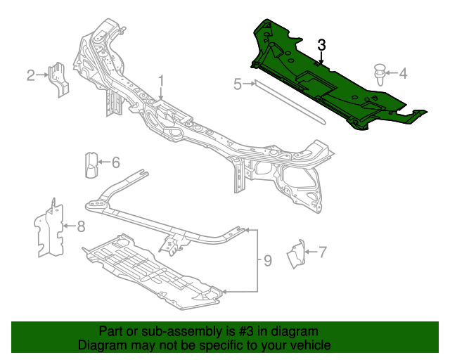 2011-2014 Ford Mustang Upper Shield BR3Z-8C291-AA | Varsity Ford