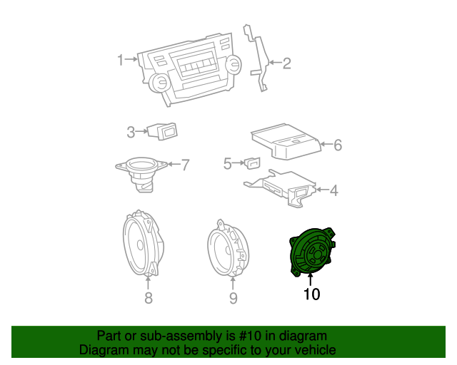 OEM 2008-2013 Toyota Highlander Speaker Part # 86160-0WJ40 | Modern ...