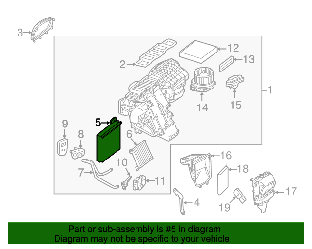 2012-2019 Mercedes-Benz A/C Evaporator Core 166-830-00-58 ...