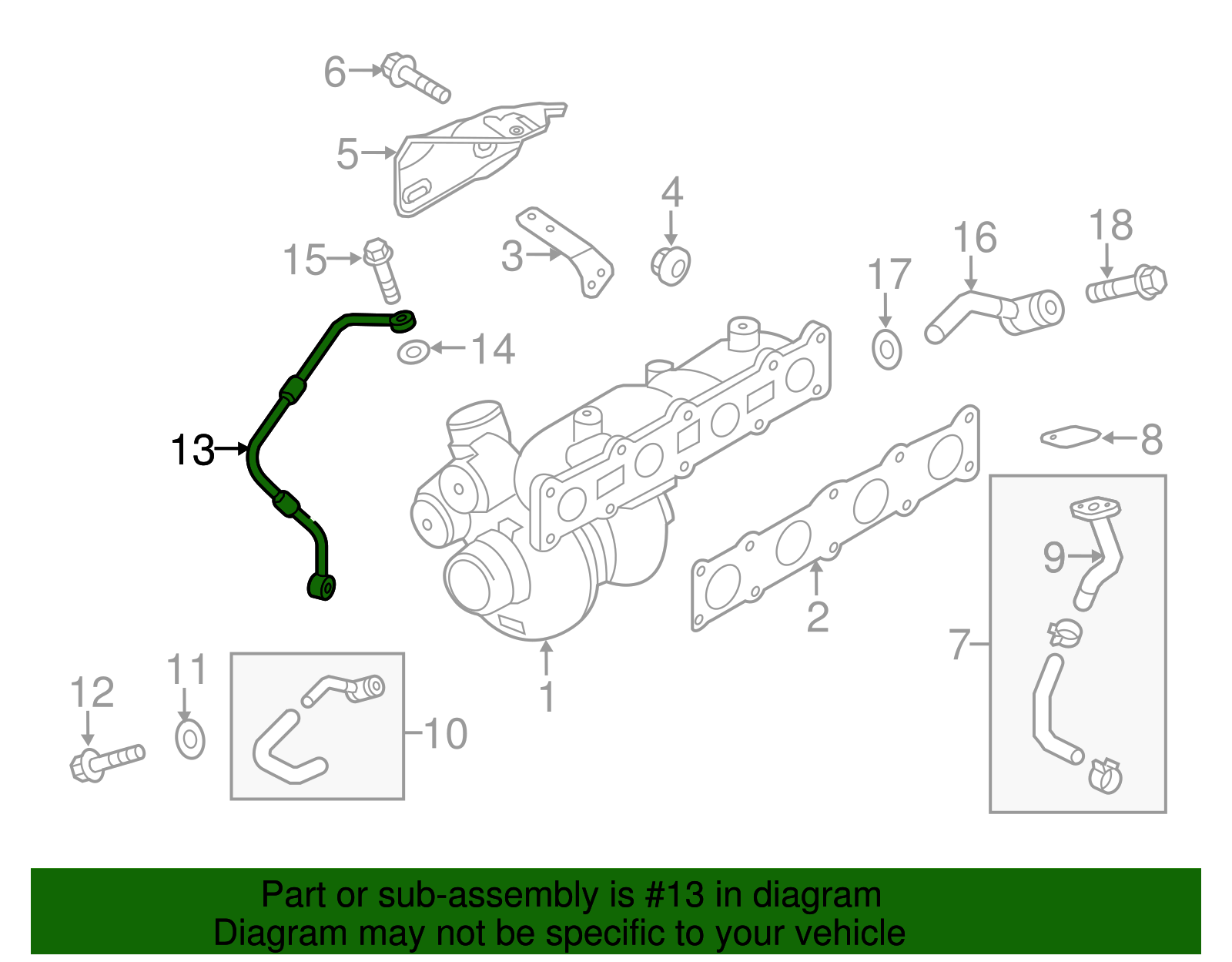 28240-2C600 - Turbocharger Oil Line 2013-2014 Hyundai Genesis Coupe ...