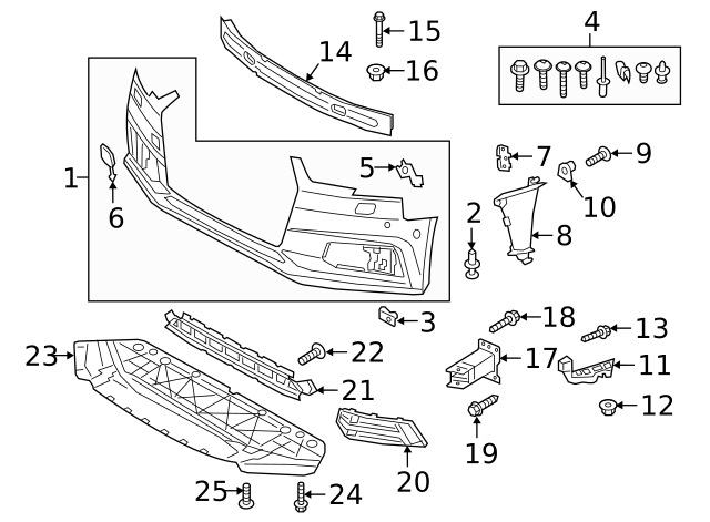 2017-2019 Audi Bumper Cover Support Rail 8W0-807-284 | AutoNationParts.com