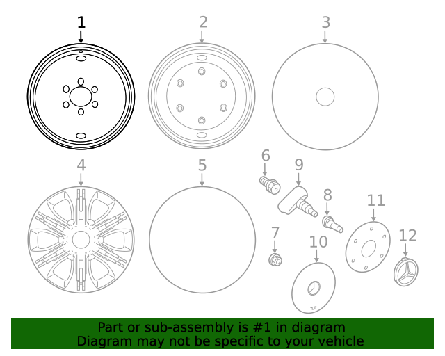 90740148009040 - Wheel, Steel 2019-2021 Mercedes-Benz | Mercedes-Benz ...