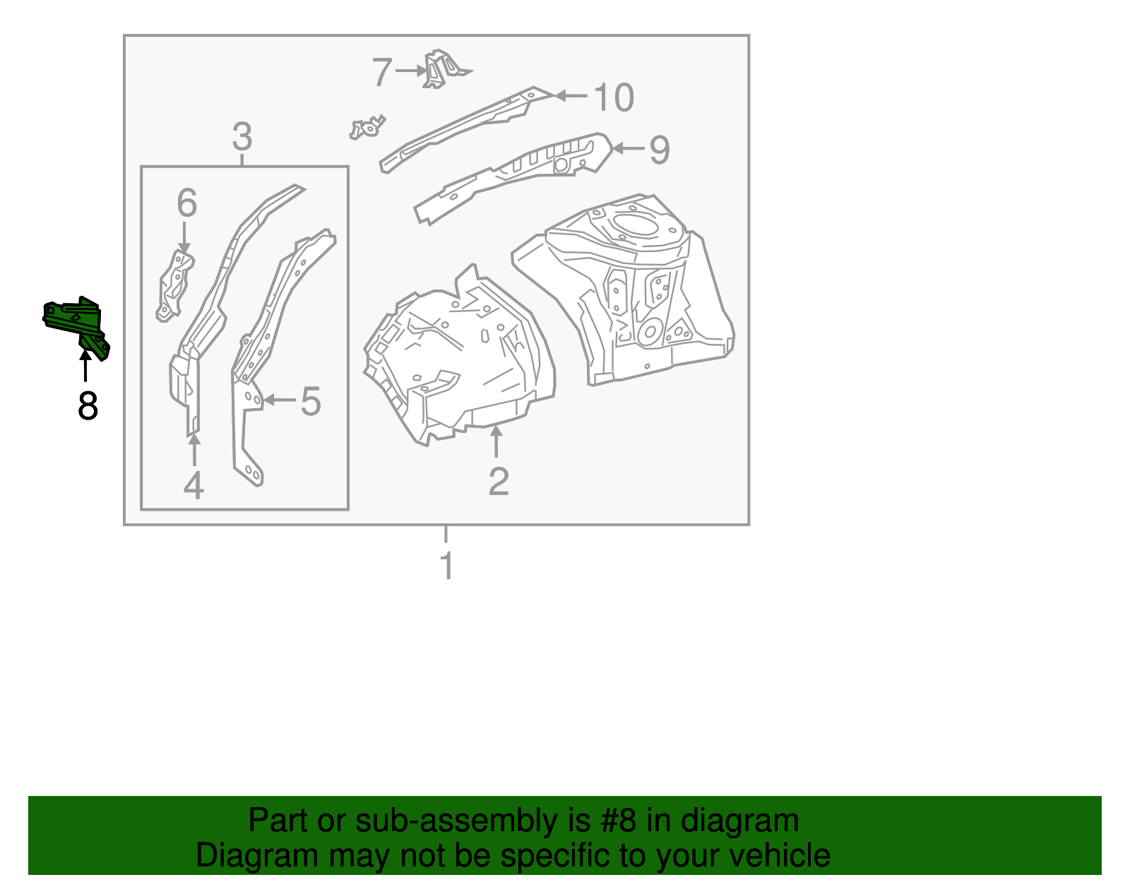 2018-2022 Toyota C-HR Front Bracket 53836-10040 | Toyota Parts Center