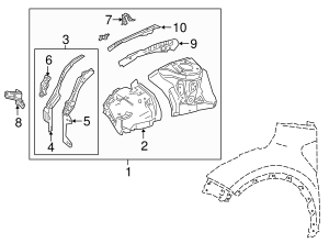 53836-10040 - Front Bracket - 2018-2022 Toyota C-HR | OEM Genuine ...