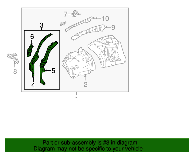 2018-2022 Toyota C-HR Apron Reinforced 53705-F4900 | Toyota Parts Center