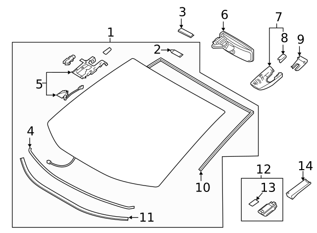 2019-2022 Toyota Windshield 56101-0R411 | Toyota OEM Direct