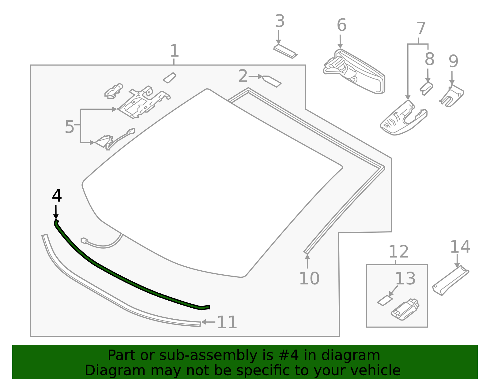 56117-50140 - Back Glass Dam - 1998-2025 Toyota | OEMGenuineParts.com