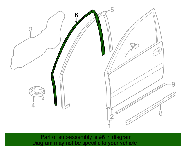 2000-2004 Volvo Weather-Strip On Body 30801257 | TascaParts.com
