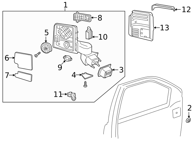 2020-2022 GM Passenger Side Door Mirror Actuator 84468956 ...