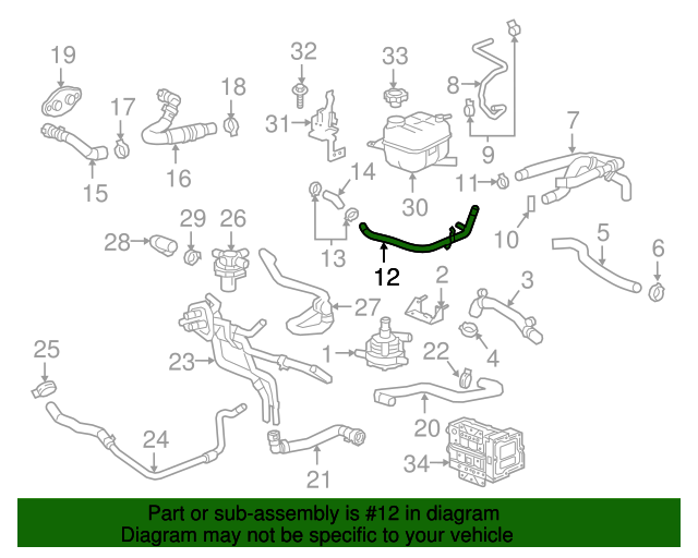 2017-2018 Cadillac CT6 Radiator Inlet Pipe 12671481 | GM Parts Center