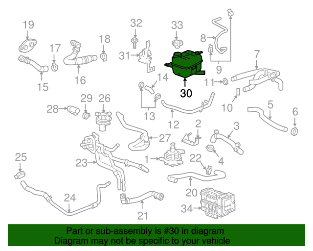 2017-2018 Cadillac CT6 Generator Control Module Coolant/Air Separator ...