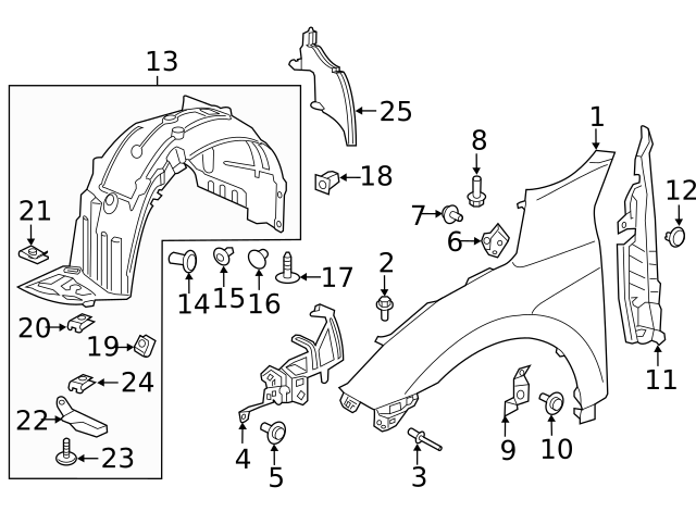 OEM 2016-2020 Honda Civic Strake, L Front 74152-TBA-A00 | Majestic ...