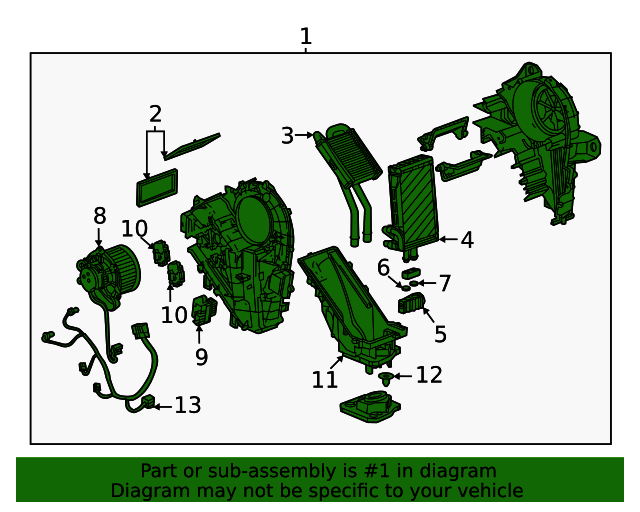 2021-2024 GM Heater and Air Conditioning Evaporator and Blower Upper ...