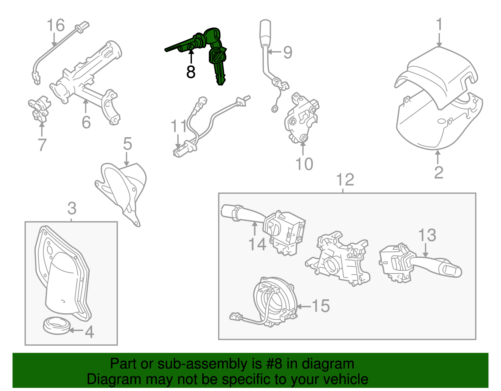 2001-2007 Toyota Sequoia Cylinder & Keys 69057-34040 | OEM Parts Online