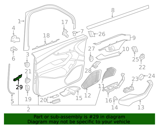 8W0-867-409-AG-4T4 - Door Trim Molding 2017-2020 Audi | AutoNationParts.com