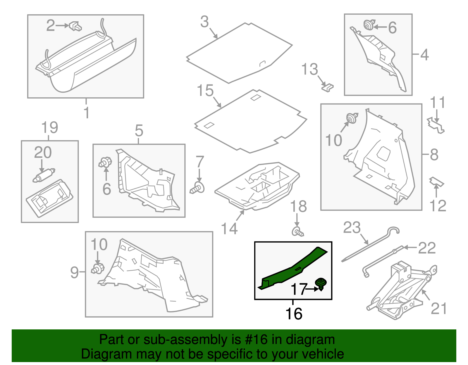 2014-2019 Nissan Versa Note Rear Panel Trim 84992-3WC0A | Bill Kay ...