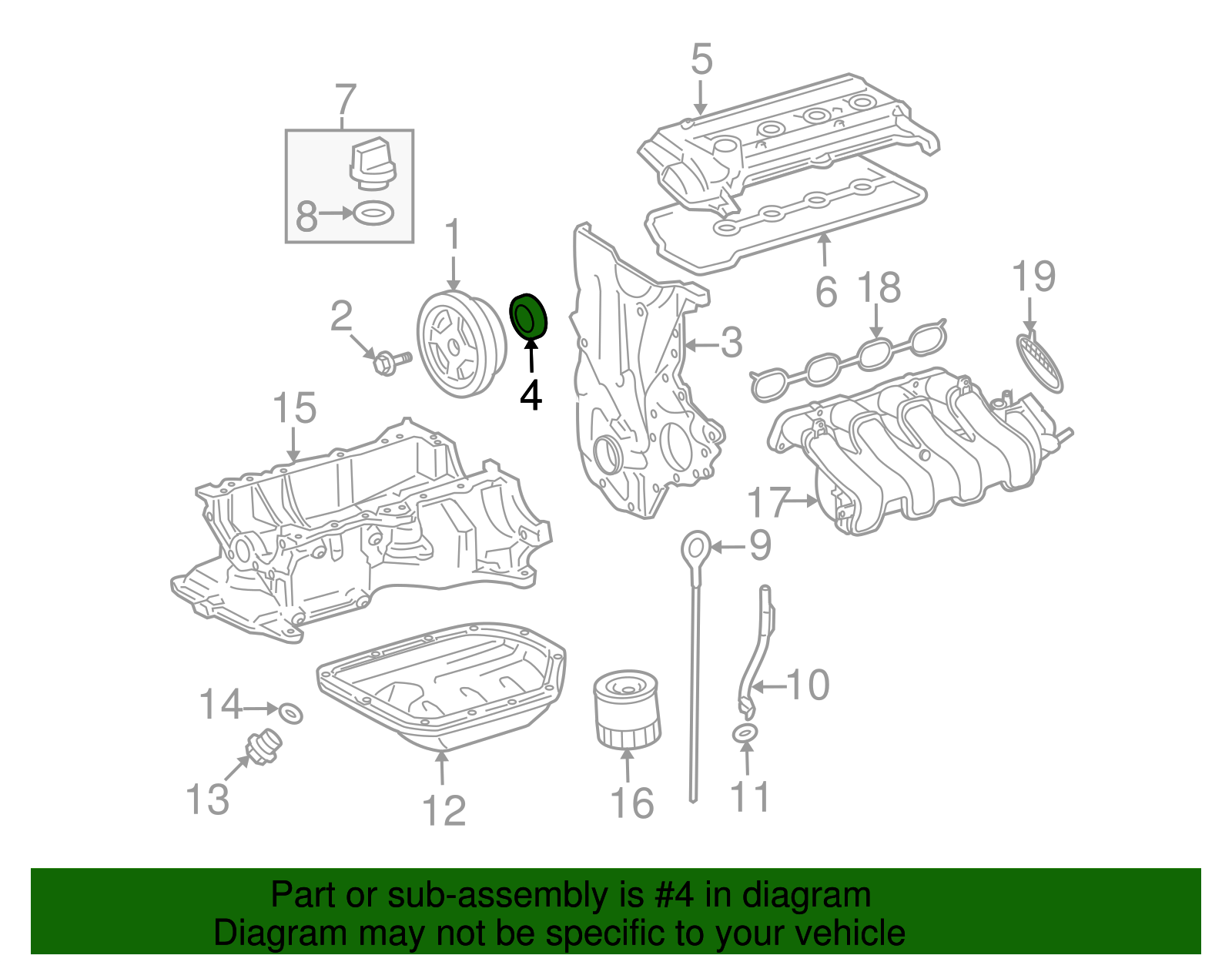 2000-2015 Toyota Front Seal 90311-25032 | Toyota Parts Center