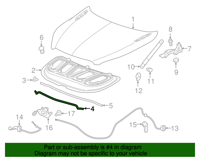 2019-2020 Buick Envision Hood Front Weatherstrip 84300091 ...