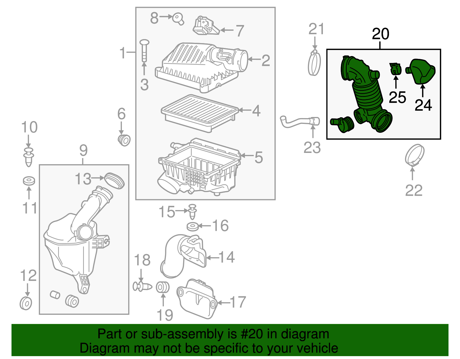 2016-2022 Chevrolet Spark Air Cleaner Outlet Duct Elbow 42555076 | Auto ...