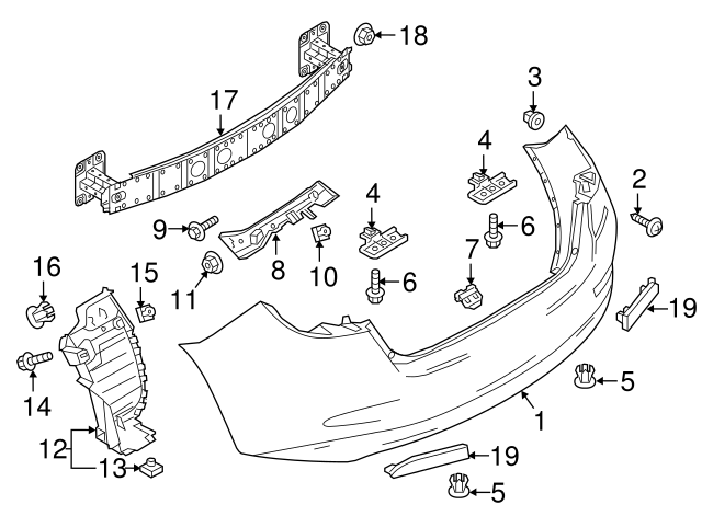 52159-WB003 - Cover Rear Bumper - 2017-2018 Toyota Yaris iA | OEM ...