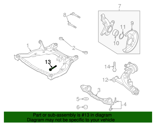 2007-2015 Mazda Lower Control Arm Front Bolt 9YA0-2A-210C ...