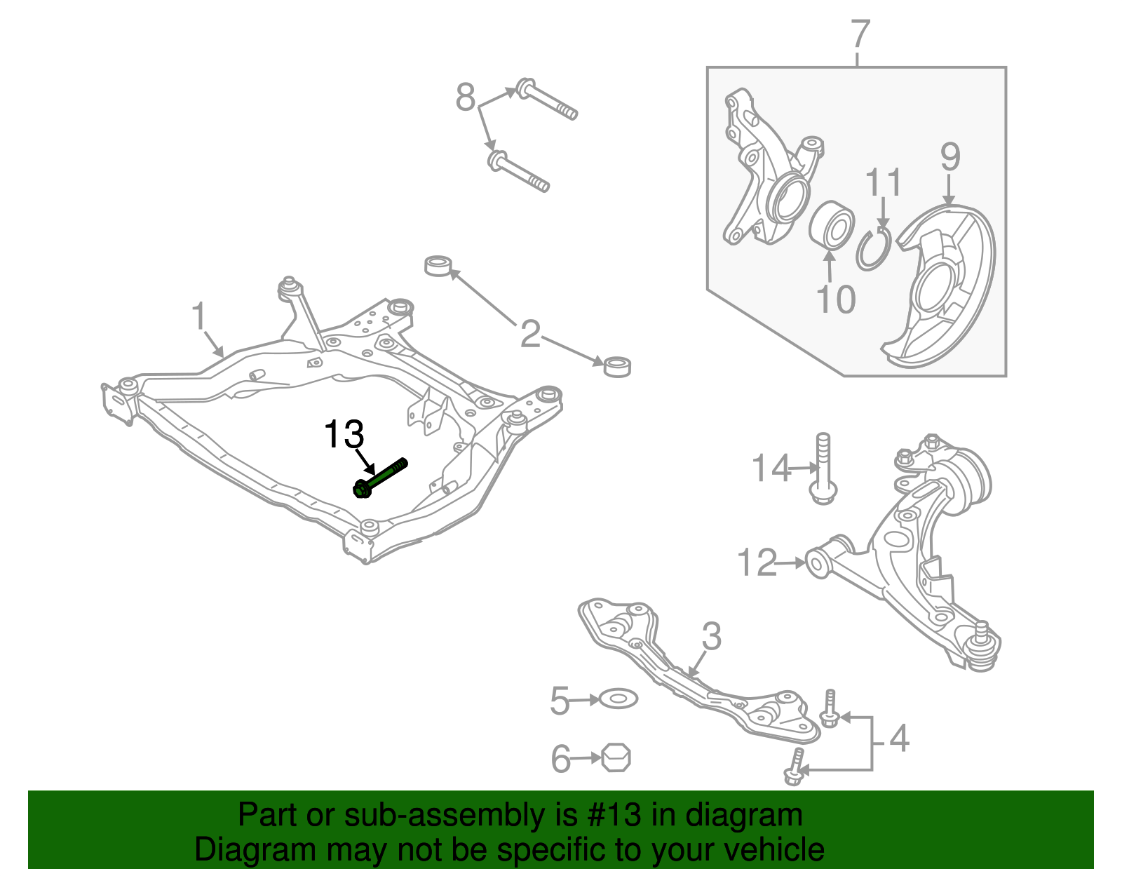 2007-2015 Mazda Lower Control Arm Front Bolt 9YA0-2A-210C | TascaParts.com