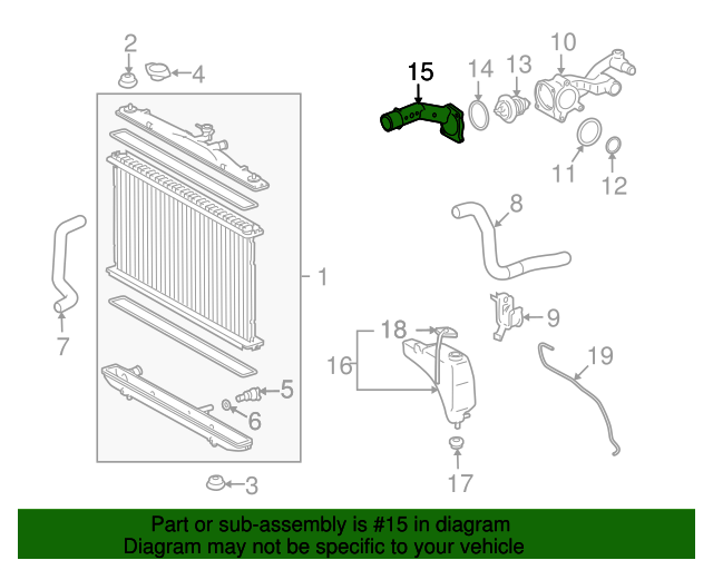 16321-0P010 - Water Inlet 2007-2018 Lexus | AutoNation Parts