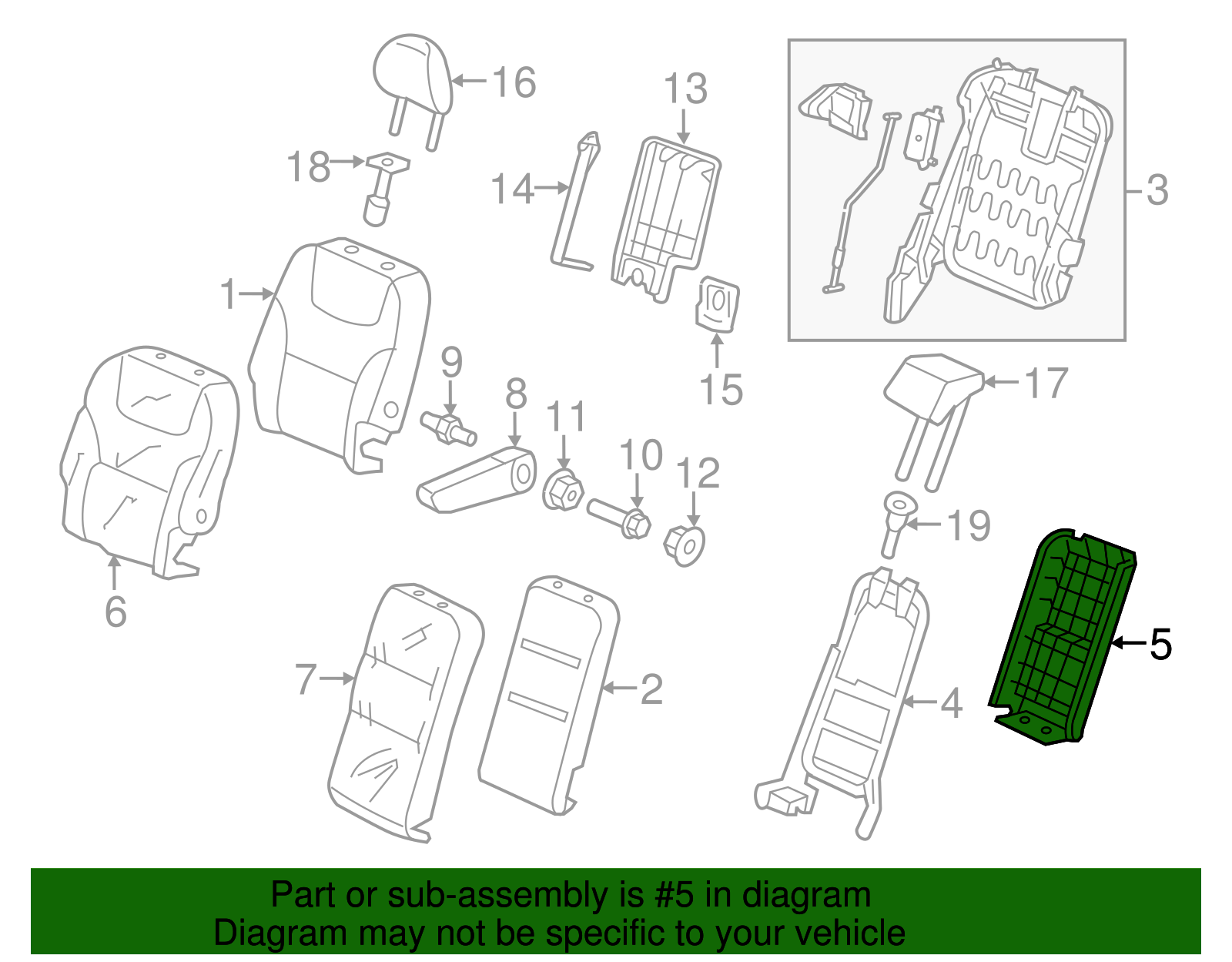 81999-TK8-A21ZB - 2011-2017 Honda Odyssey - Holder Center Seat Cup ...