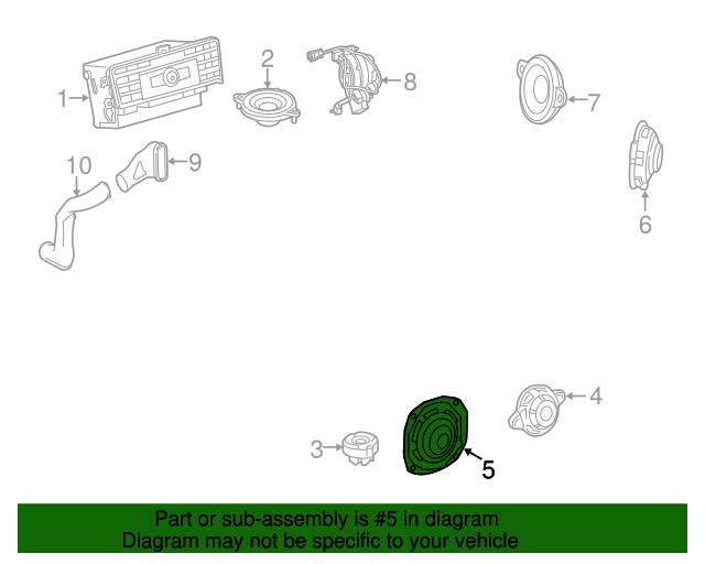 Genuine OEM Door Speaker | 172-820-01-02 | Fits Select 2012-2020 ...