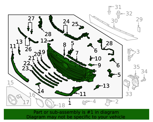 TD2N-50-710 - Grille Assembly - 2021-2023 Mazda CX-9 | Mazda Swag