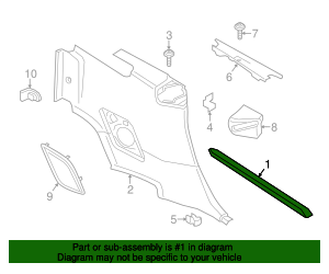 Genuine Porsche 991-543-477-02 |Belt Weather-Strip | FREE Shipping on ...