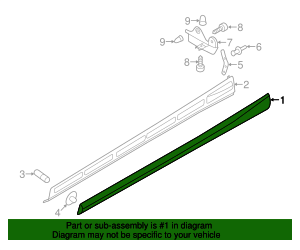 8V7-853-860-GRU - Rocker Molding 2015-2019 Audi | Audi OEM Parts