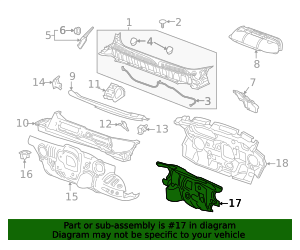 2018-2019 GMC Acadia Dash Panel Outer Insulator 84448167 ...