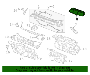 2017-2022 GM Plenum Upper Panel Water Deflector 23364937 ...