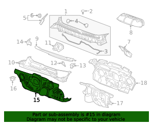 2017-2018 GM Outer Dash Panel Insulator 23386223 | GMPartsDirect.com
