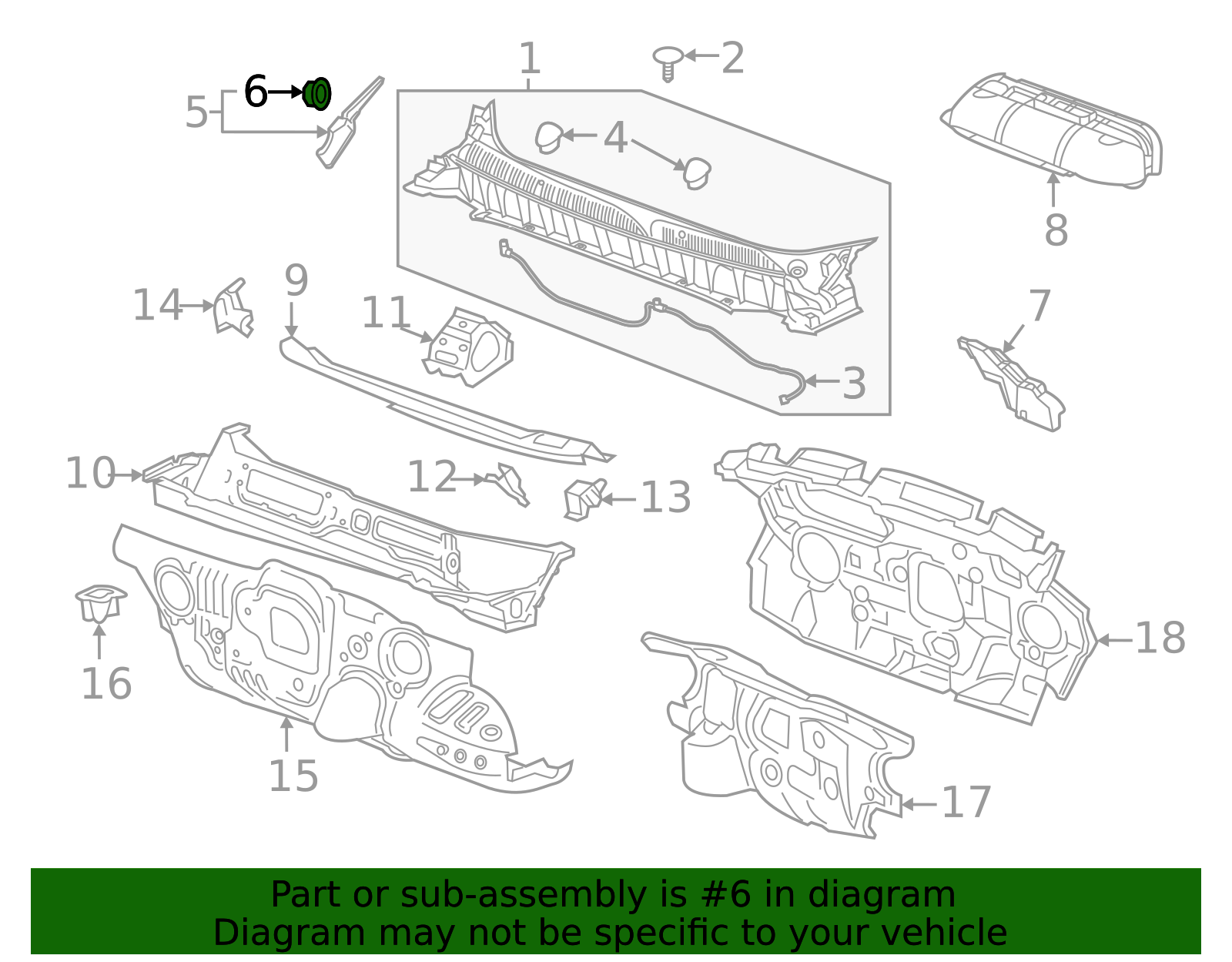 22797808 - Air Inlet Grille Panel Extension Grommet 2013-2025 GM ...