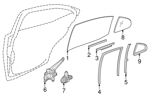 Glass - Rear Door for 2020 Lexus IS350 | OEM Parts Online